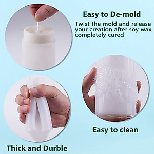 Cylinder Candle Molds for Candle Making, 4in & 3in & 2in Silicone Candle Mold Pillar Epoxy Resin Casting Molds for DIY Crafts, Wax Candle Making, Soaps (4 Sizes)