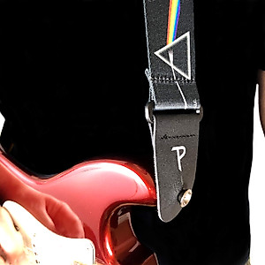 Perri's Leathers Ltd. - Guitar Strap - Polyester -Official Licensed Product- Pink Floyd Dark Side of the Moon - for Acoustic/Bass/Electric Guitars- Adjustable - Made in Canada (LPCP-1070)