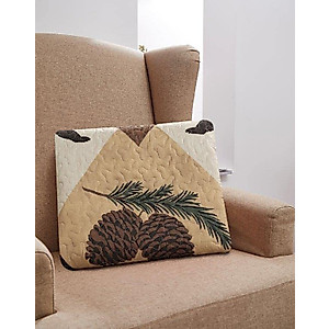 Quilted Throw Blanket by Virah Bella - 50" x 60" Four-Point Lodge Lightweight Throw Quilt Great for Loungers & Extra Bedding - Beautiful Lodge-Themed Blanket