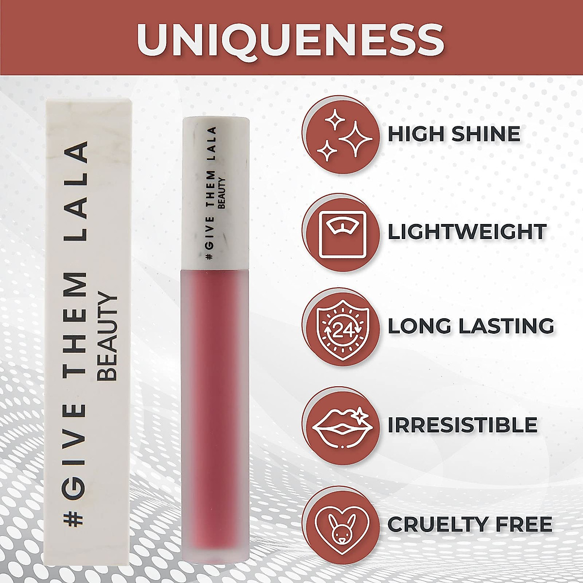 GIVE THEM LALA Lip Gloss - High Shine Tinted Lip Gloss - Full Coverage, Pigmented Hydrogloss Lip Makeup for Women - Lightweight, Long Lasting Lip Color - Cruelty-Free, Non-Sticky Lip Glosses (JAMES)