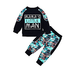 KANGKANG Toddler Boy Clothes, 2t Boys Clothes 3t Boy Clothes Dinosaur Pattern Letter Printed Long Sleeve Crewneck Sweatsuit Top and Pants 2 Pcs Fall Winter Toddler Clothes Outfits Set