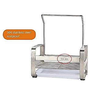 TuuTyss Stainless Steel Sink Caddy Sink Organizer,Holds Sponge for Kitchen Sink with Dish Cloth Hanger