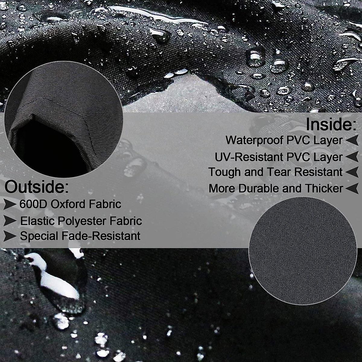 32inch Built-in Grill Cover for Bull 45005 Built in Gas Grill, Bull Outdoor Kitchen & Grill Head Cover, Heavy Duty Waterproof BBQ Grill Top Cover with Handle and Elastic Hem for Bull Lonestar 4 Burner