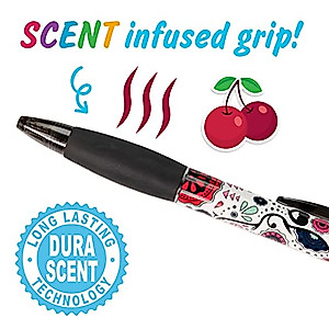 Sugar Skull Smens - Scented Pens, Black Ink, Medium Point - 8 Count