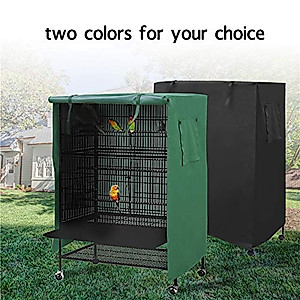 LCCD Cage Cover, Good Night cage Cover, Adjustable Waterproof, Windproof and Breathable Fabric, Durable Outdoor Bird cage Cover, Suitable for Square cage Protective Cover (Black)