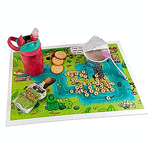 Party Bargains 60 Super Sticky Disposable Placemats - 12" x 18" (Treasure Chest Design) Baby Placemat, BPA Free & Quick to Clean, Keeps a Safe & Germ-Free Surface