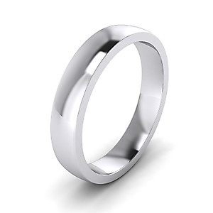 LANDA JEWEL 4mm Heavy Sterling Silver Comfort Fit Polished Womens Wedding Ring Plain Band (5)