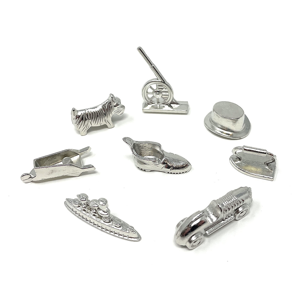 Valchemist Replacement Metal Game Pieces for Monopoly Pieces Set of 8 Tokens