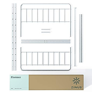 ZINUS Florence Full Panel Metal Platform Bed Frame / Mattress Foundation / No Box Spring Needed / Easy Assembly, White, Full