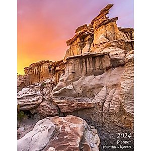 2024 Monthly & Weekly Planner: Large Print 12-Month Calendar January to December 2024 with Holidays.