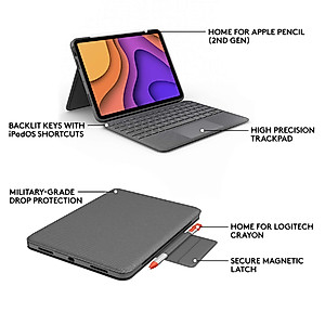 Logitech Folio Touch iPad Keyboard Case with Trackpad and Smart Connector for iPad Air (4th Generation) – Graphite Apple Exclusive