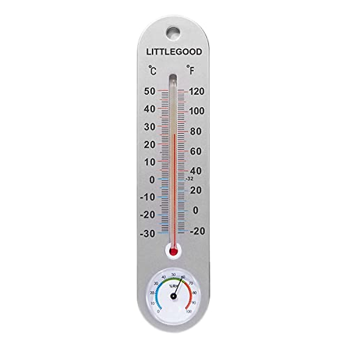 LittleGood Thermometer Indoor with Humidity – 9.8 inch Wall Vertical Thermometer/Hygrometer, Temperature Monitor for Home, Household Thermometer for Room Temp