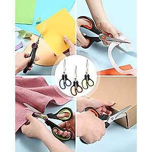 Scissors, All Purpose Thickened Craft Scissor 8.5", Stainless Steel Sharper Comfort Grip Sewing Fabric Scissors for Office School Home Supplies, Right/Left Handed, 3-Pack…