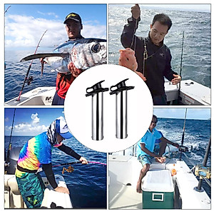 HOFFEN 2PCS STAINLESS STEEL FISHING ROD HOLDER 9" Flush Mount with UV PVC Liner( 30 Degree）