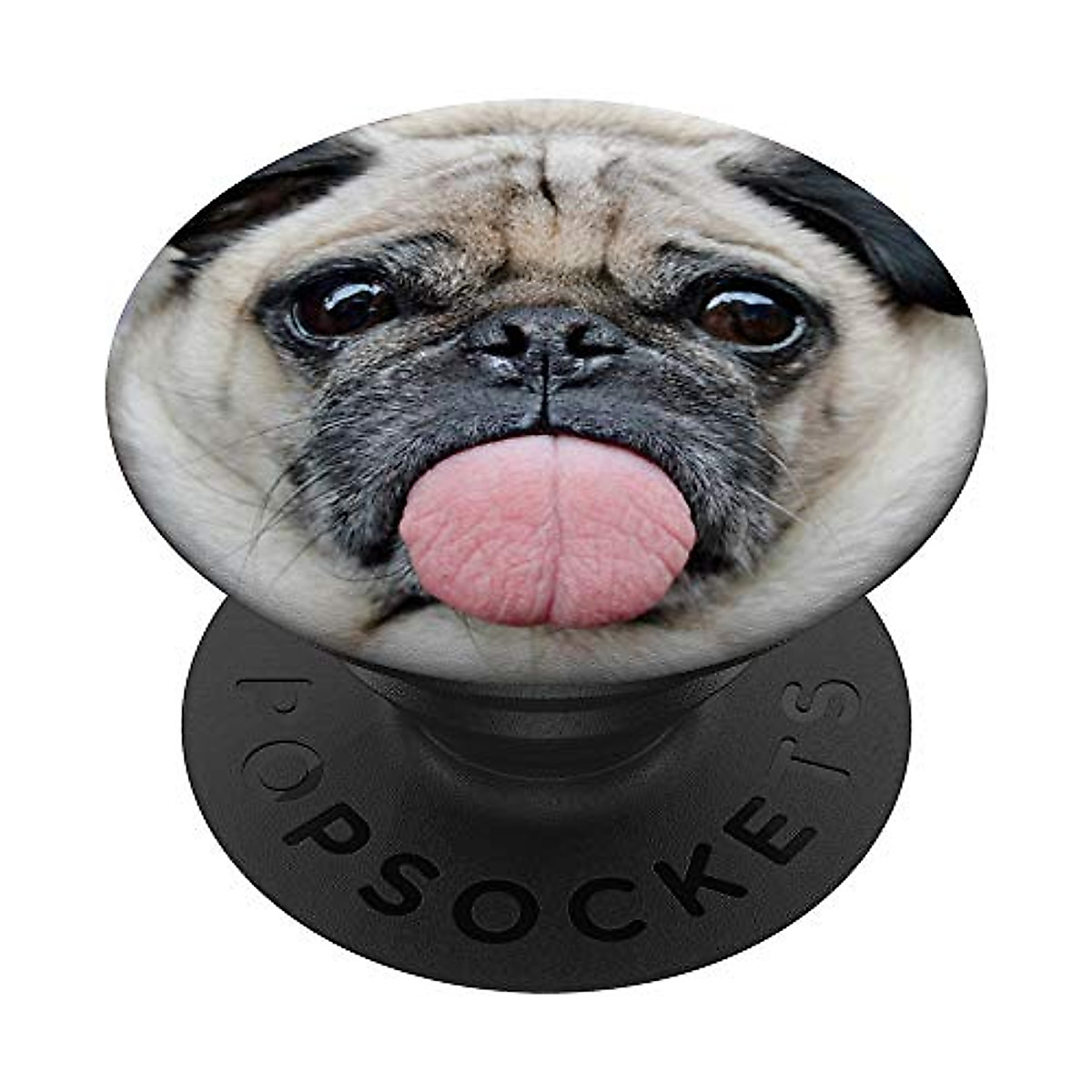 Funny Pug Sticking Out Tongue PopSockets PopGrip: Swappable Grip for Phones & Tablets