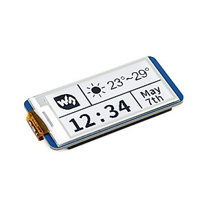 waveshare 2.13inch E-Ink Display HAT 250×122 Pixels Black White Two Color E-Paper Module epaper Screen for Raspberry Pi Pico Microcontroller Board,Support Partial Refresh