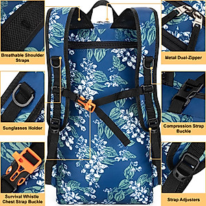 TOMULE Women's Day Hiking Backpack, Lightweight Travel Backpack with Floral Design