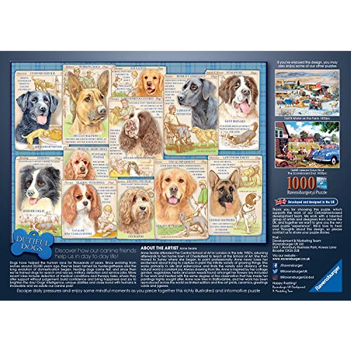 Ravensburger Dutiful Dogs Jigsaw Puzzle 1000 Piece for Adults and Kids Age 12 and Up