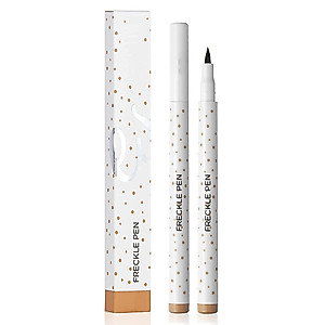 MAEPEOR Freckle Pen Natural Faux Freckles Makeup Pen Waterproof Longlasting Soft Dot Sopt Pen Create Natural Sunkissed Skin for Beginners or Professional (Light Brown)