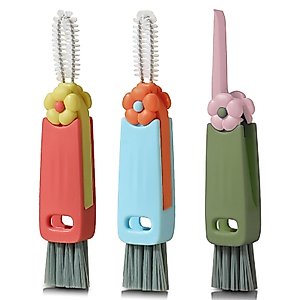 Ieesspd 3 in 1 Cup Lid Cleaning Brush Set - Multi-Functional, Efficient and Durable Brushes for Bottle Gap, Tight Spaces Cup and Portable Cup，Lid Cleaner with Brush(3 Pcs)