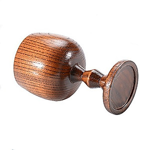 Vintage Jujube Wooden Wine Goblet Drinking Cup Water Cup Kitchen Accessories, 5.3 oz(150ml), Pack of 2 (B)
