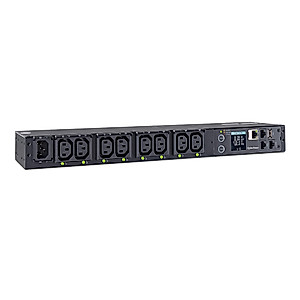CyberPower PDU41004 Switched PDU, 100-240V/12A, (Derated to 12A UL /10A CE), 8 Outlets (C13), Input (C14) 10 ft. Cord, 1U Rackmount, 3 Year Warranty - Black