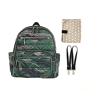 TWELVElittle Companion DiaperBag Backpack (Camo Print) 3.0 *NEW* - Includes Changing Pad & Stroller Clips. Insulated pockets. Fashionable Diaperbag Backpack