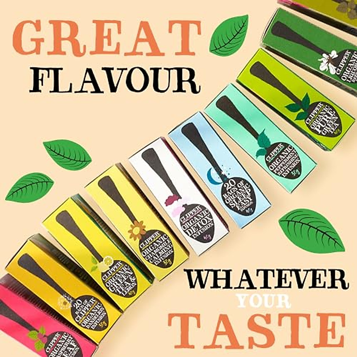 Clipper Tea Chamomile & Peach Teabags – USDA Organic, Great Hot or Iced – Natural, Fair & Delicious Fruity Chamomile & Peach Infusion – 20 Tea Bags