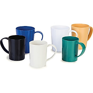 Carlisle FoodService Products Mug Plastic Coffee Mug with Large Handle for Buffets, Home, and Restaurant, Tritan, 12 Ounces, White