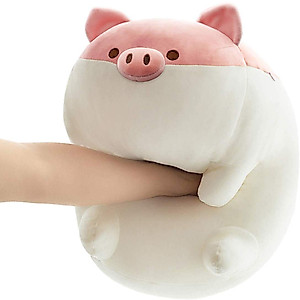 Auspicious beginning Stuffed Animal Toy Anime Kawaii Plush Pig Soft Pillow, Plush Toy Gifts for Boys Girls (Pink, 19.6in)