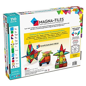 Magna-Tiles Metropolis Set, The Original Magnetic Building Tiles For Creative Open-Ended Play, Educational Toys For Children Ages 3 Years + (110 Pieces)2, Multi-color,17.5 x 3 x 14 inches