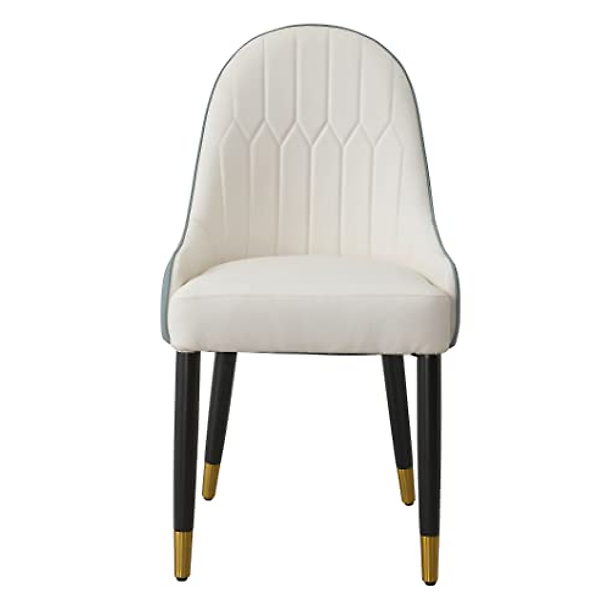 Montary Dining Chairs Set of 2, Mid Century Modern Faux Leather Chair with Solid Wood Metal Legs and Ergonomic Backrest for Living Kitchen Dining Room Chairs (Not Include Table)