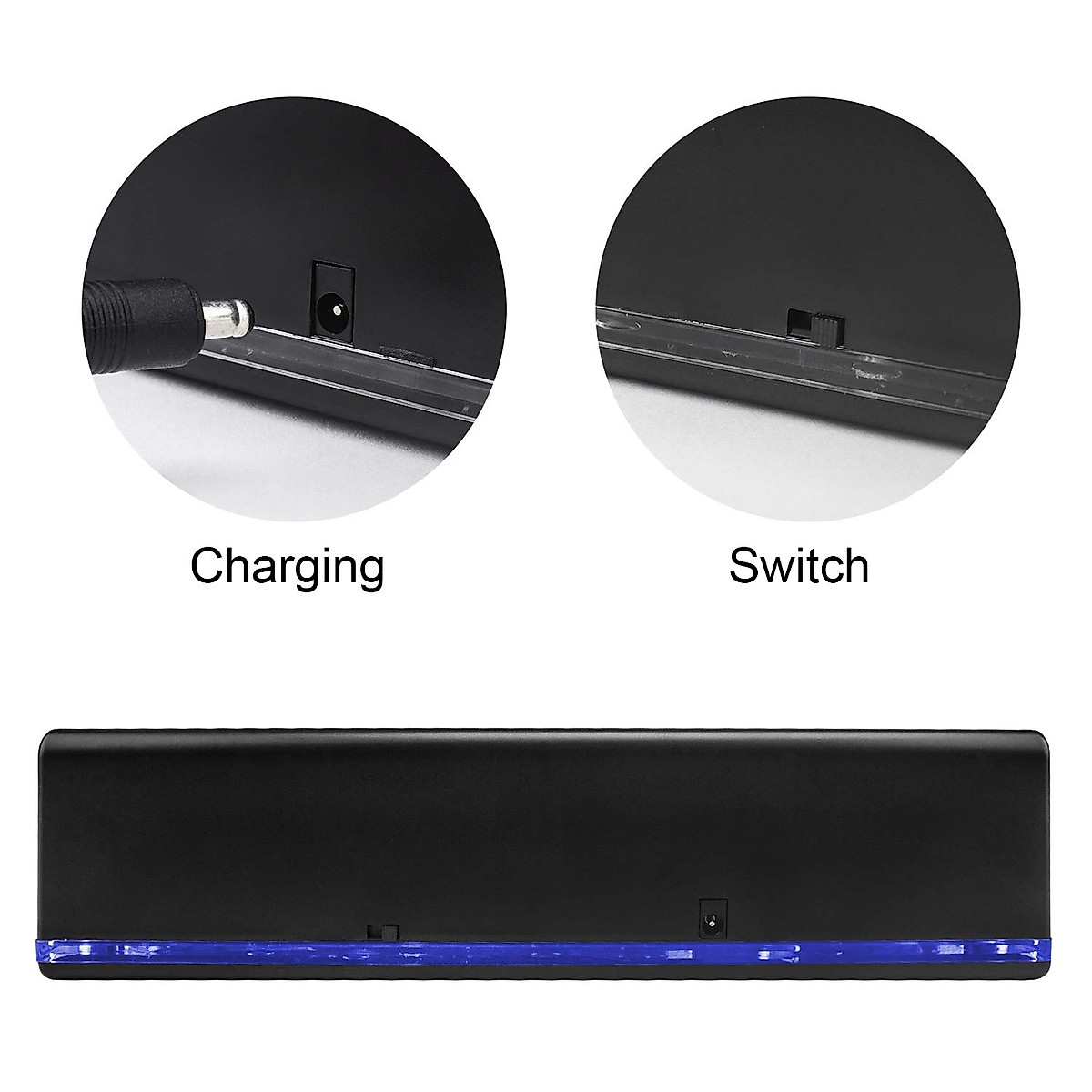 Four Charger Dock for Wii Remote, TechKen Remote Control Charger Docking Station with 4 Rechargeable Batteries from Nintendo Wii Rometo Control