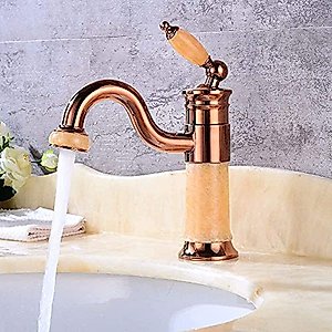 WHLMYH Sink Tap，Kitchen Bathroom Sink Tap，Bathroom Kitchen Leak Proof Faucet,Save Now Water,Ceramic Single Hole Valve Single Handle Bath
