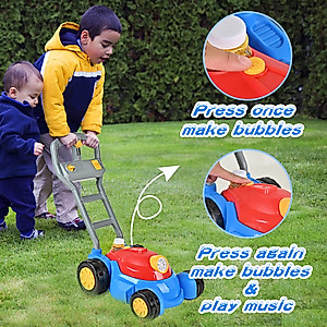 Upgraded Bubble Lawn Mower Toddler Toys, Kids Bubbles Toys for Boys Girls Age 1 2 3 4 5 6 Year Old, Toddler Birthday Outdoor Party Favors Easter Gifts