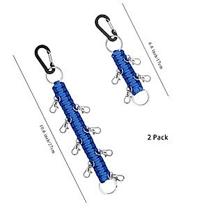Cheer Bow Holder - Cheerleader Backpack Bow Organizer - Durable Paracord Hair Bow Hanger Cheer Bag Accessories - Cheerleading Gift for Cheer Teams - Blue/2 Pack