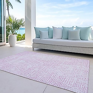 Addison Rugs Chantille ACN591 Pink 9' x 12' Indoor Outdoor Area Rug, Easy Clean, Machine Washable, Non Shedding, Bedroom, Living Room, Dining Room, Kitchen, Patio Rug