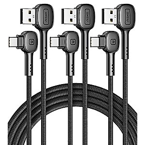 INIU USB C Cable, [3 Pack 3.1A] QC 3.0 Type C Charger Fast Charging Cable, Nylon Braided (1.6+6.6+6.6ft) USB A to USB-C Phone Charger Cord for Samsung Galaxy S21 S20 S10 Plus Note 20 LG Google Pixel