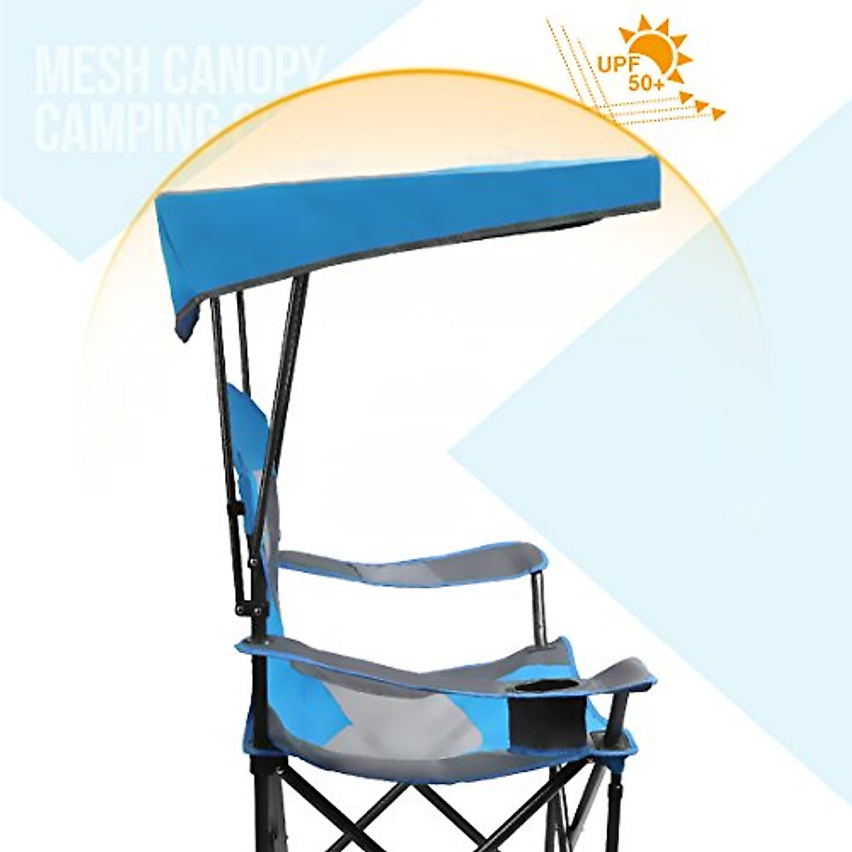 ALPHA CAMP Mesh Canopy Chair Folding Camping Chair - Royal Blue