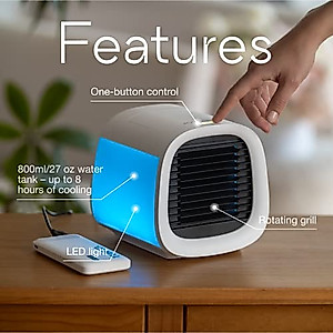 Evapolar evaCHILL Portable Air Conditioners / Mini AC Unit / Small Personal Evaporative Air Cooler and Humidifier Fan for Bedroom, Office, Car, Camping / EV-500 / Urban Gray