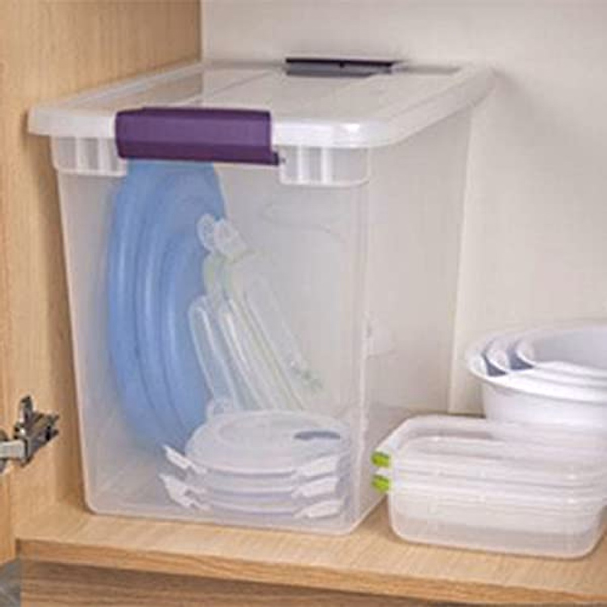 Sterilite 27 Quart Plastic Clear Storage Container Tote, 6 Pack, and 6 Quart Plastic Clear Storage Container Tote, 12 Pack for Home Organization