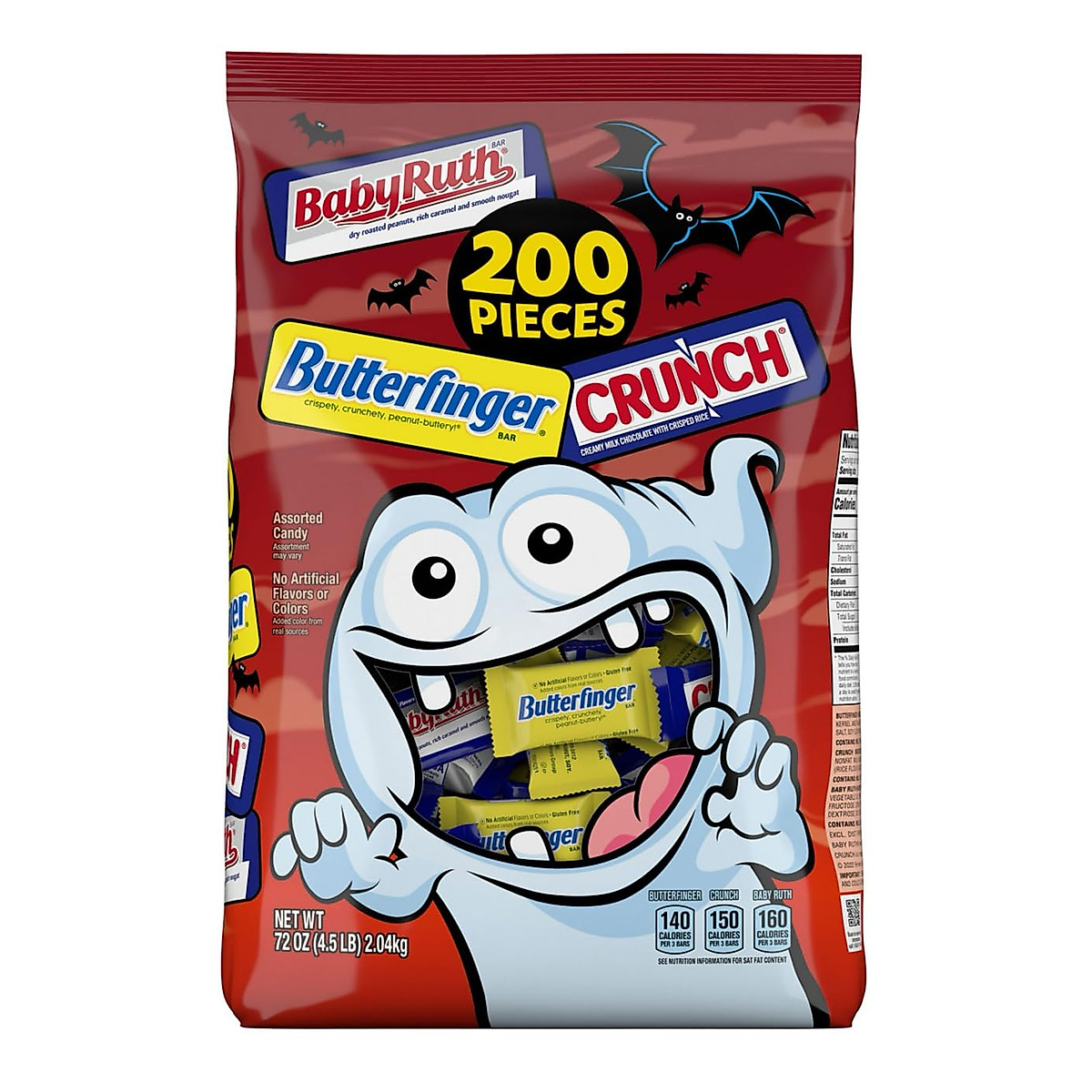 Butterfinger, CRUNCH and Baby Ruth, Mini Size Bars (200 ct) + XALEZ TM Gift Box