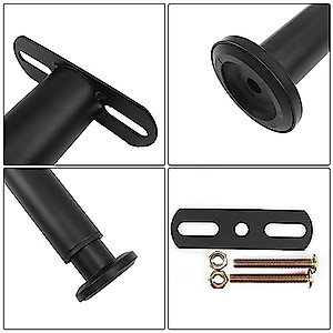 Bed Support Legs, Metal Adjustable Legs for Bed, Heavy Duty Bed Center Frame Middle Reinforce Circular Bottom Extendable Slat Support Leg for Cabinet Sofa Bed Frame Replacement Parts (Black 1 Pcs)