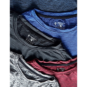 5 Pack Men’s Active Quick Dry Crew Neck T Shirts | Athletic Running Gym Workout Short Sleeve Tee Tops Bulk (Set 1, 3X-Large)