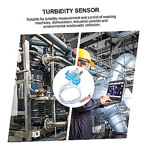 TOKIDNY Module Water Quality Detection 3.3-5v Turbidity Sensor Water Turbidity Sensor Industrial Turbidity Sensor Dishwasher Turbidity Sensor 3.3-5v Turbidity Value Detection Blue Plastic
