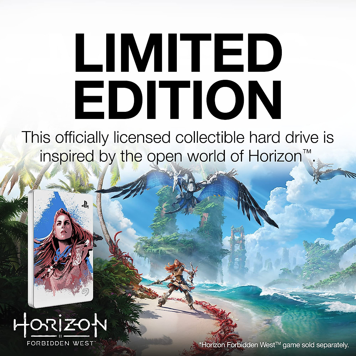 Seagate Horizon Forbidden West Limited Edition Game Drive for PlayStation Consoles, 2 TB, External Hard Drive - USB 3.2 Gen1, Officially-Licensed (STLM2000200)