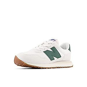 New Balance Kids 237 Bungee Sneaker, NIMBUS CLOUD/NIGHTWATCH GREEN, 8.5 M Toddler (1-4 Years)