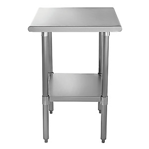Kratos Stainless Steel Kitchen Prep Table 30" Dx72 W with Undershelf, NSF Worktable for Restaurants - 18ga/430SS (28W-001)