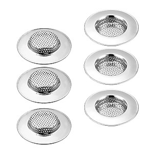 Juvielich Stainless Steel Sink Strainer-2.95" Diameter Rim Mesh Strainer Coarse Mesh Perfect for Kitchen Sink/Bathroom Bathtub Wash basin Floor drain balcony Drain Hole Hair Catcher 6Pcs