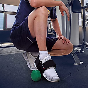 TOPJUM Dumbbell Foot Attachment, Tibialis Trainer, Adjustable Ankle Weights, Ankle Straps for Weight Lifting, Leg Workouts at Home for Hip Flexors, Shin Splint, Hamstring Curls, Leg extensions, Home Gym Equipment (Single)